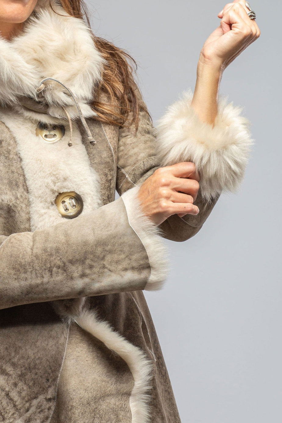 Artico Wild Reversible Long Shearling In Icy Tundra – AXEL'S