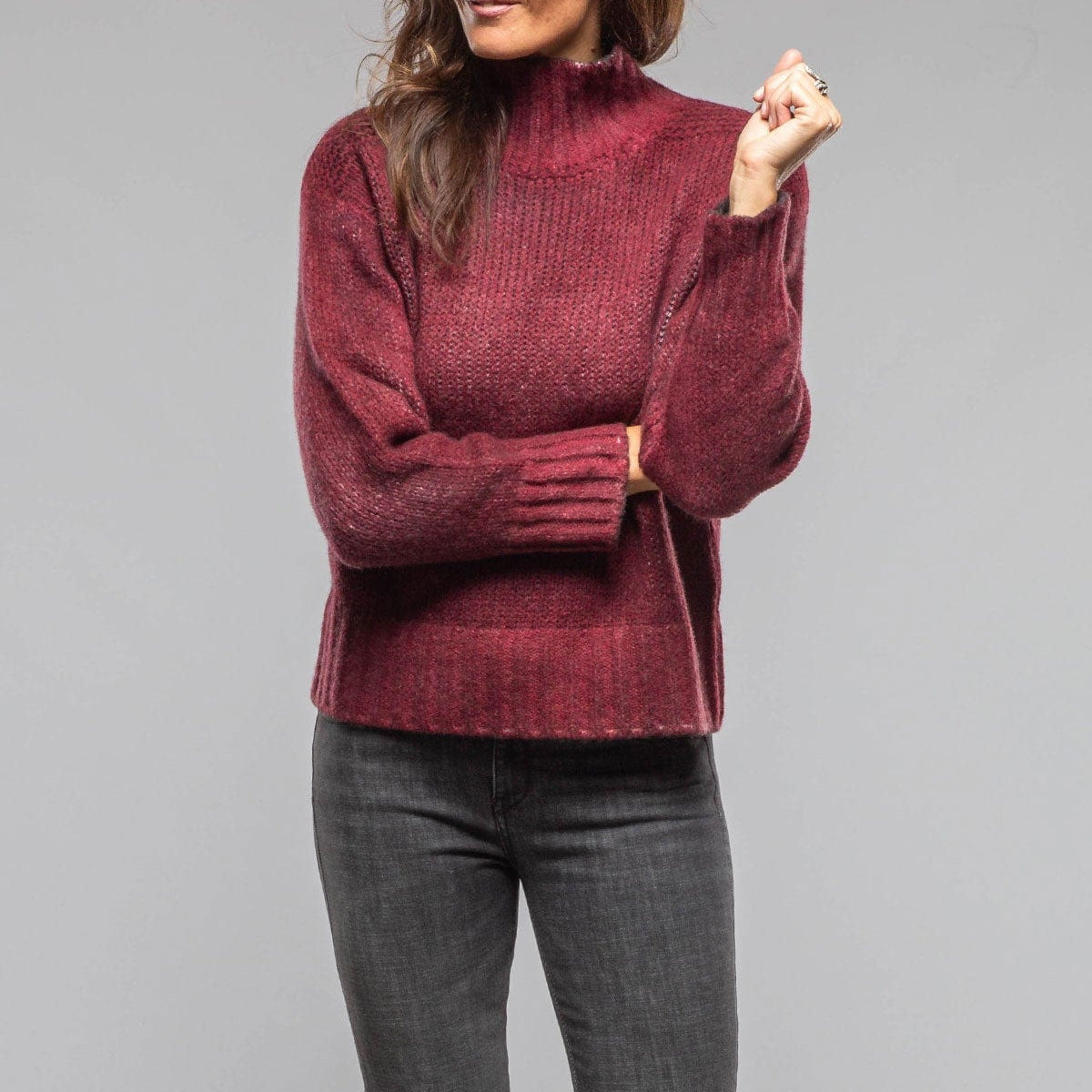 Avant Toi Frecha Mock Neck Sweater In Wine – AXEL'S