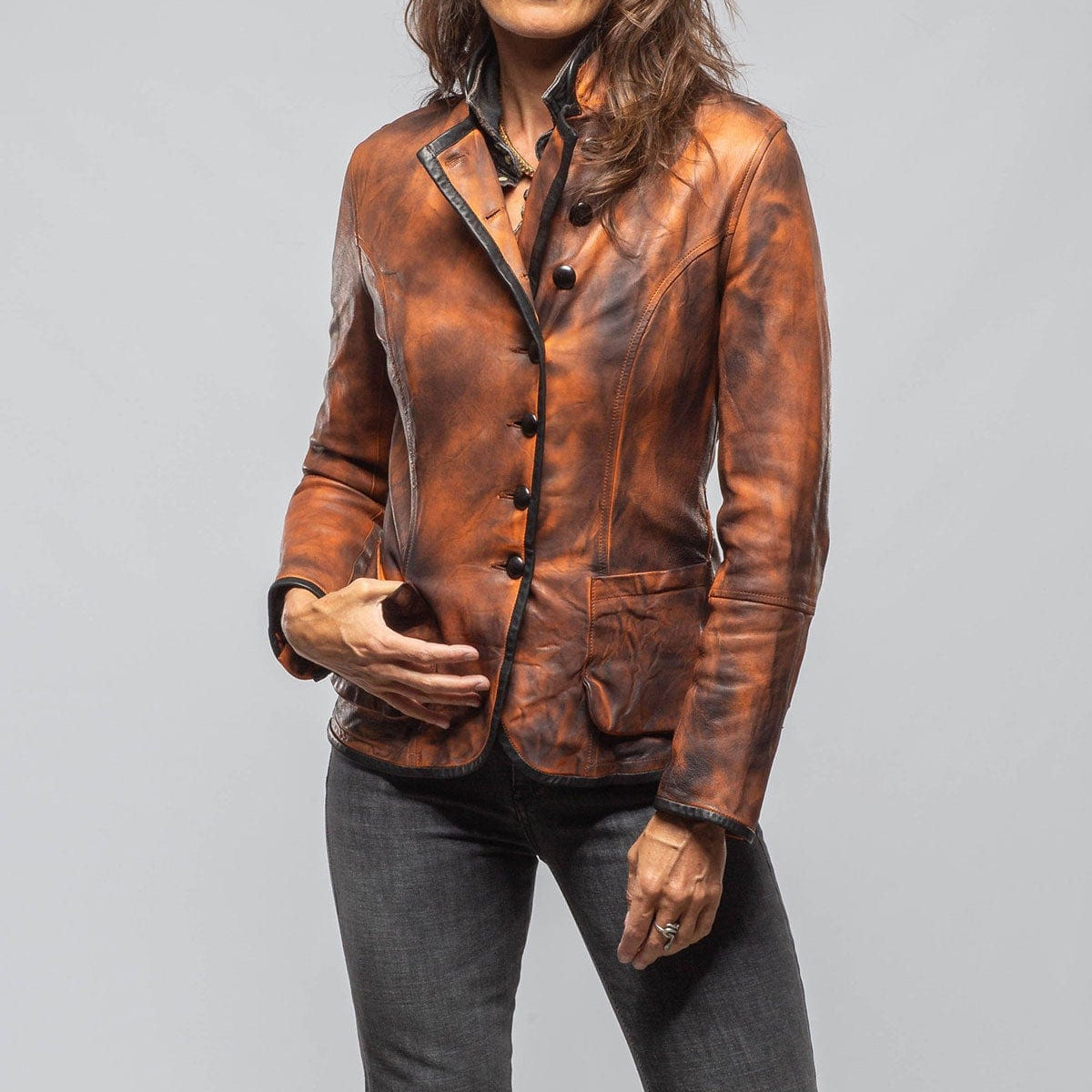 Sarge Washed Lambskin Jacket In Charred Squash – AXEL'S