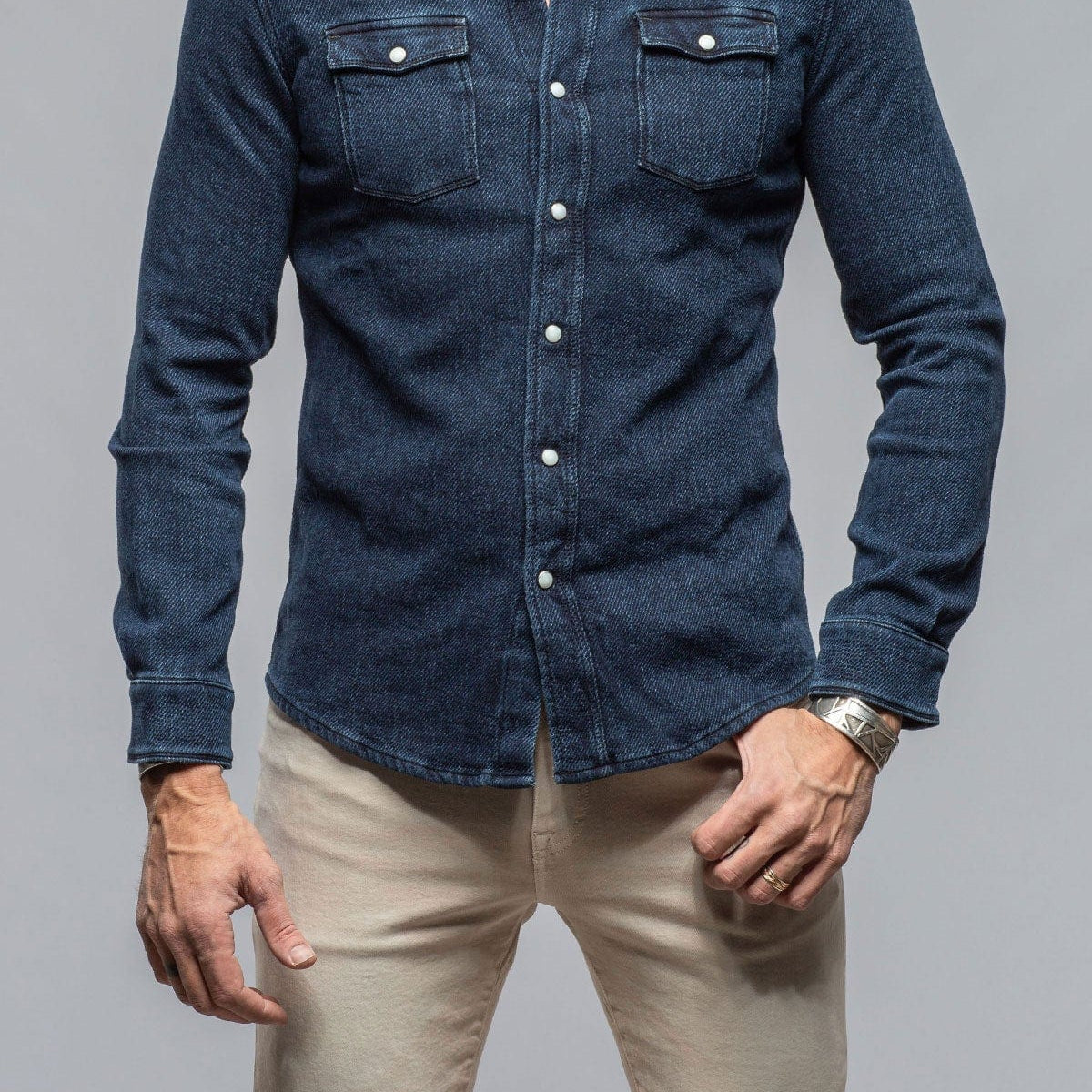 GIMO'S Cutter Knit Snap Shirt In Indigo – AXEL'S