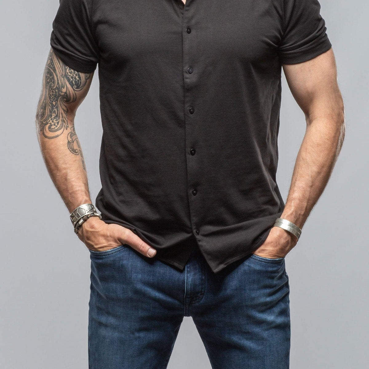 Georg Roth Catalina Button Up Polo In Black – AXEL'S