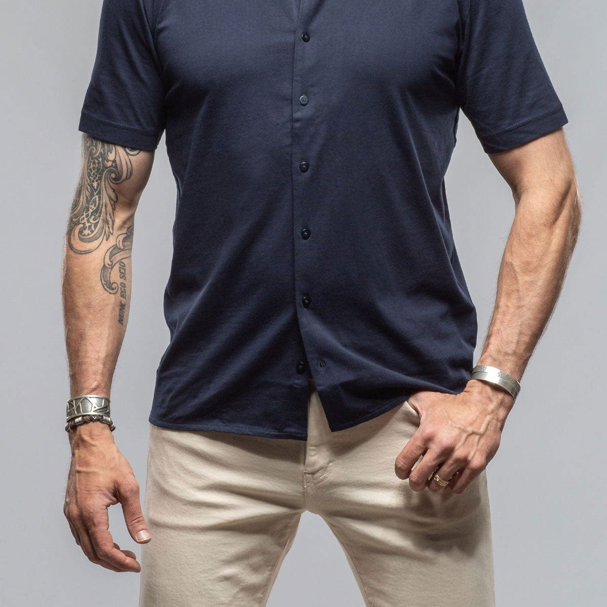 Georg Roth Catalina Button Up Polo In Navy – AXEL'S