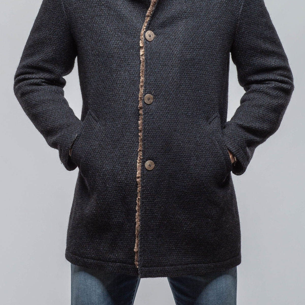 GIMO'S Lazard Long Knit Coat In Navy – AXEL'S