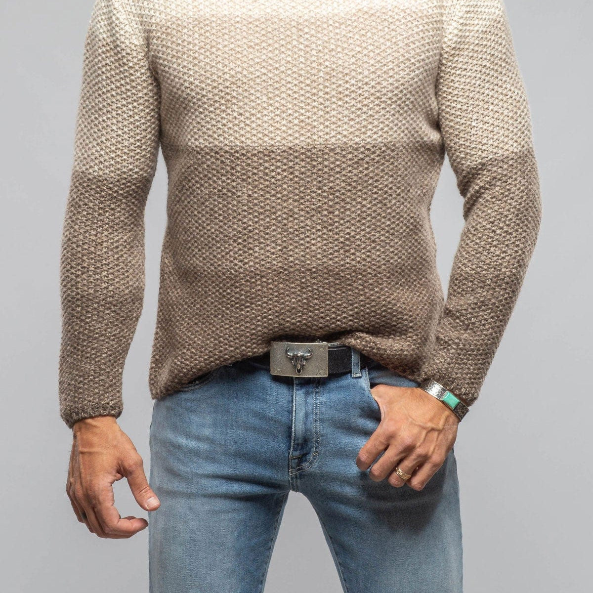 Robert Comstock Capton Cashmere Sweater In Multi Beige – AXEL'S