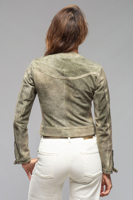 Kiley Short Suede Jacket In Moss – AXEL'S