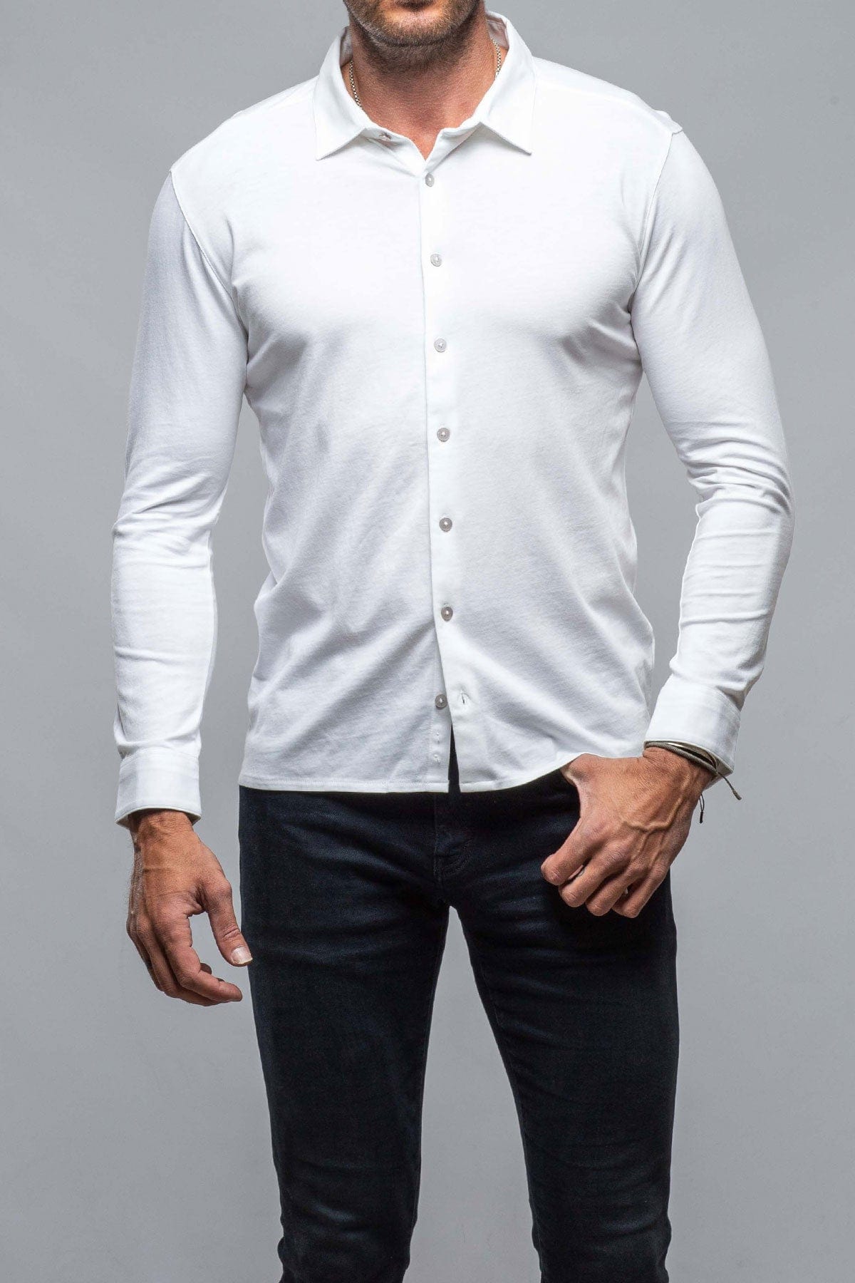Georg Roth Cambria Button Up Polo in White – AXEL'S