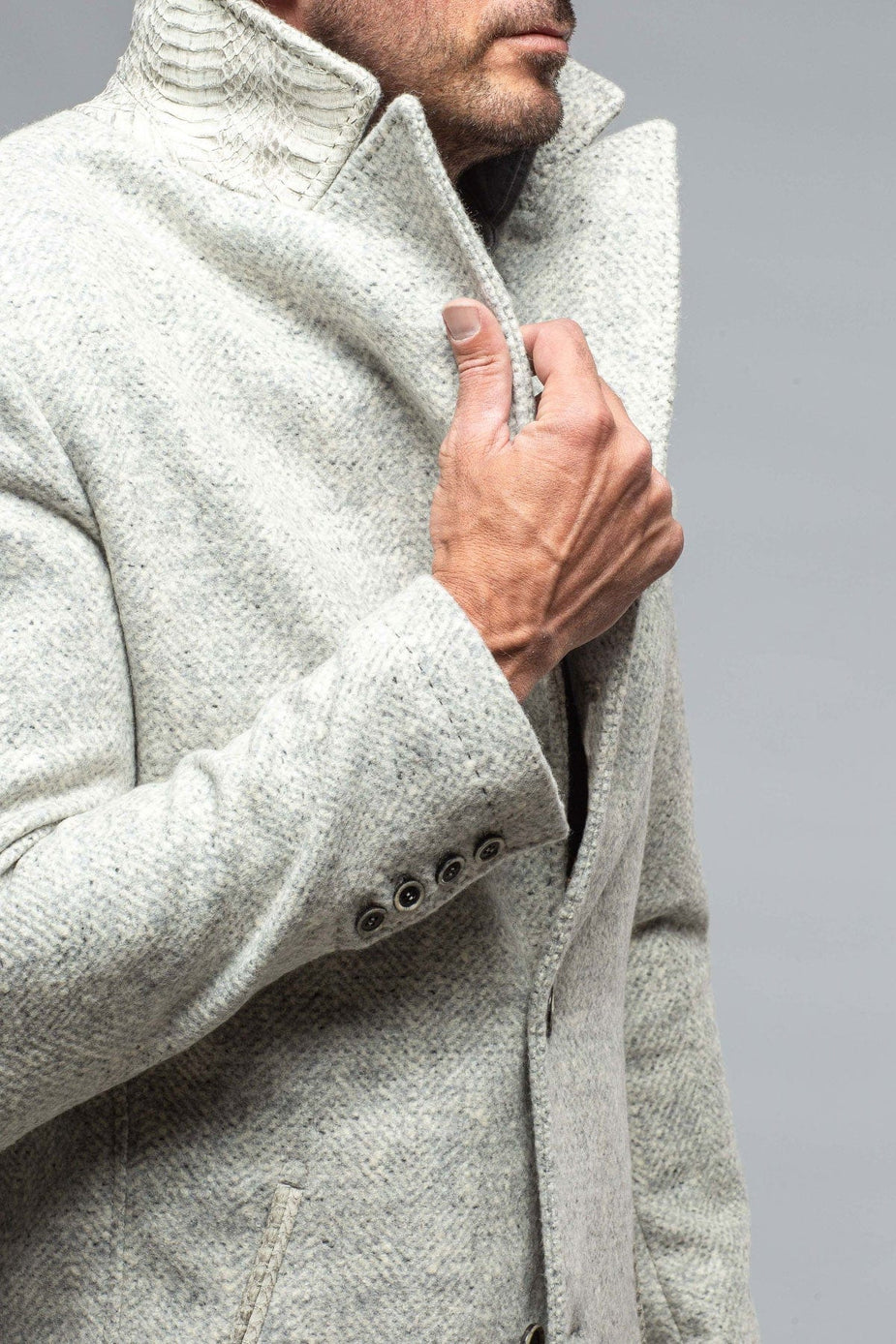 Robert Comstock Tasman Top Coat With Snake Skin Trim – AXEL'S
