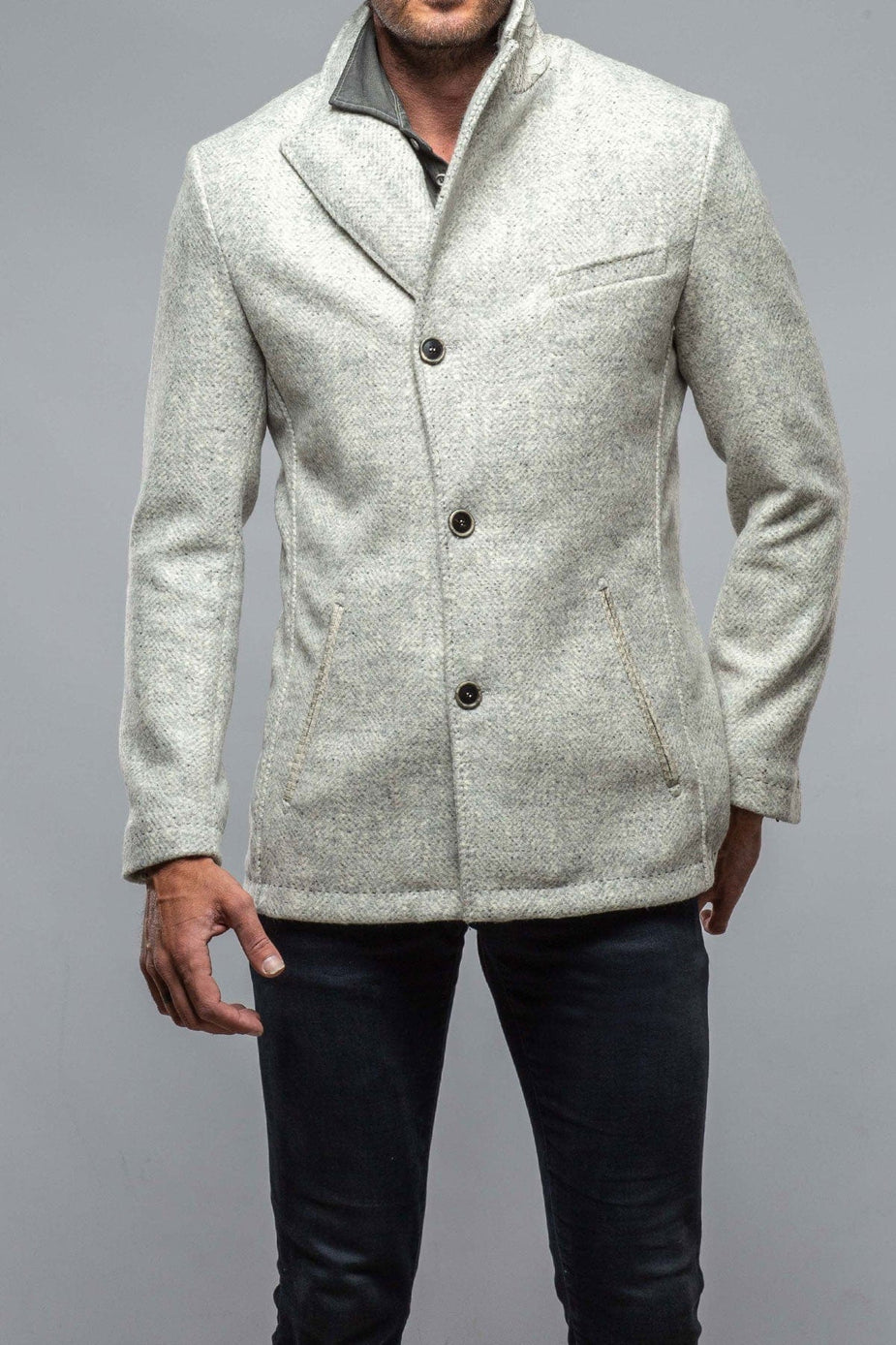 Robert Comstock Tasman Top Coat With Snake Skin Trim – AXEL'S