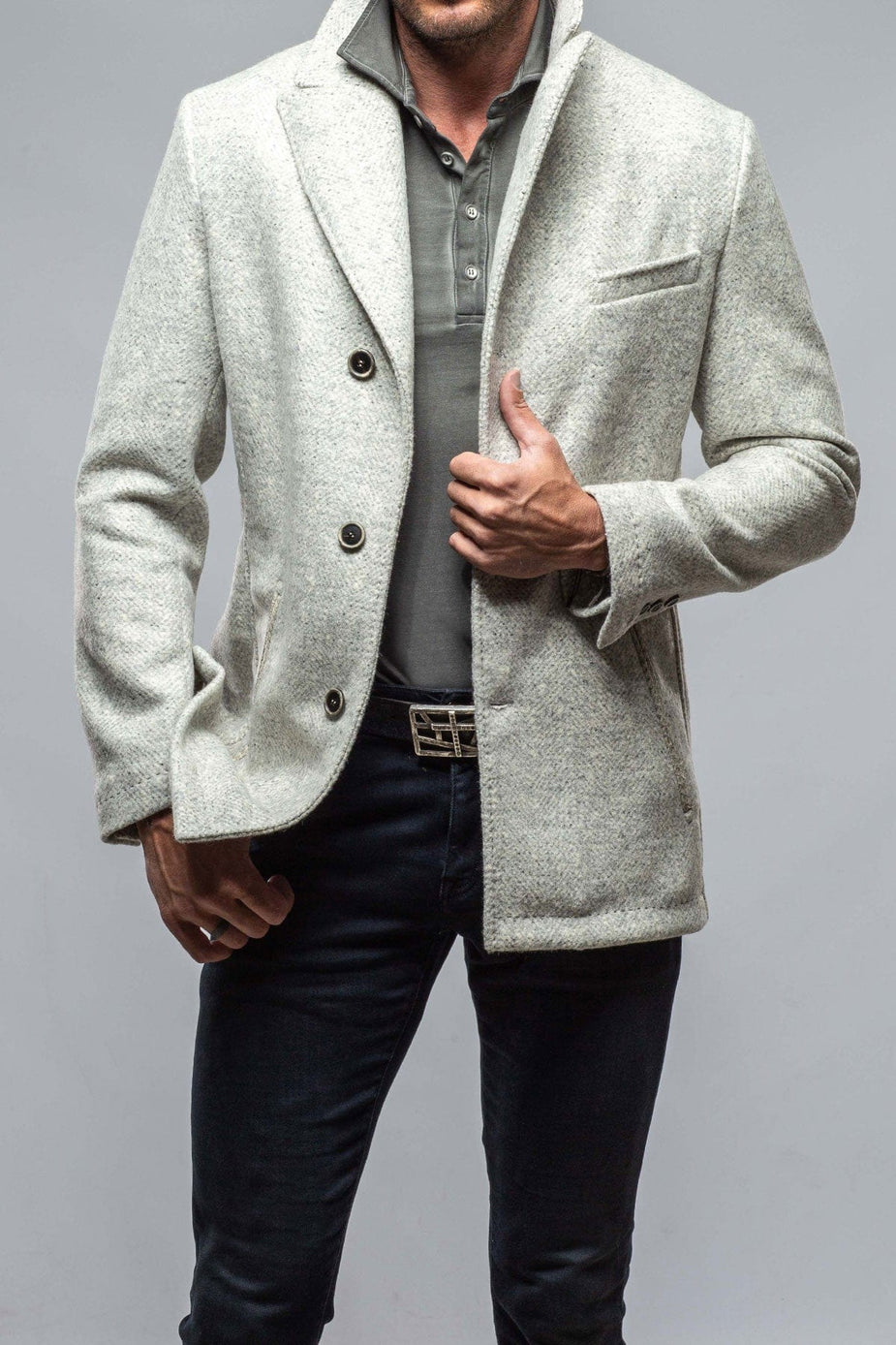 Robert Comstock Tasman Top Coat With Snake Skin Trim – AXEL'S