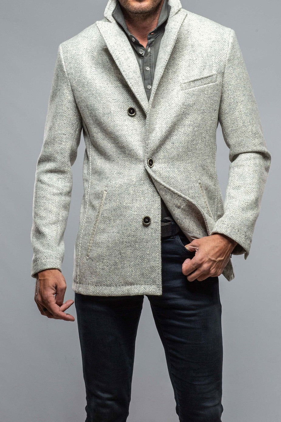 Robert Comstock Tasman Top Coat With Snake Skin Trim – AXEL'S